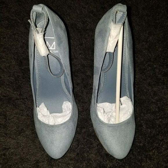 Material Girl | Shoes | Material Girl Blue Wedge Strappy Shoes 7 Nwt ...